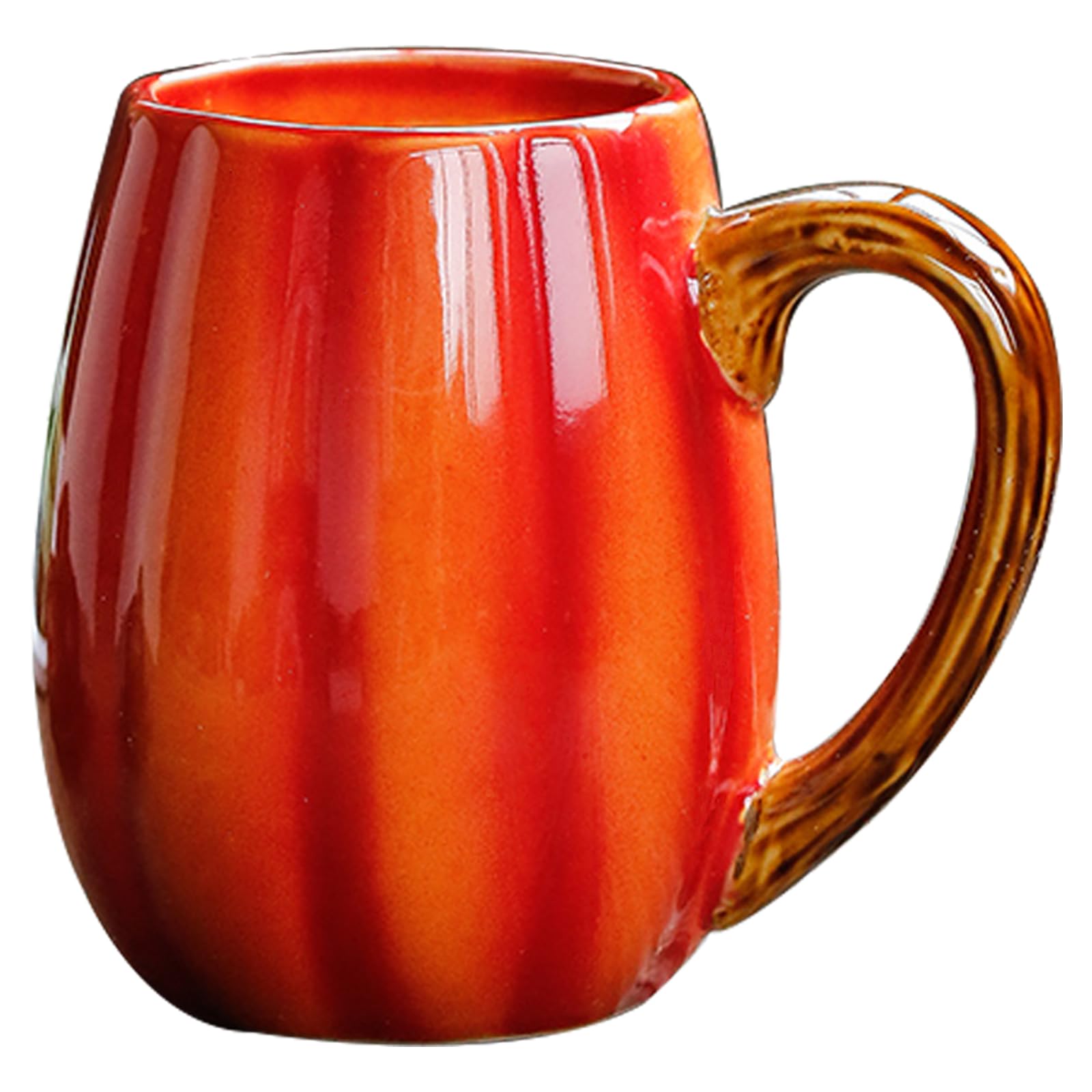 Artceramic Pumpkin Mugs, Ceramic Coffee Mugs and Tea Mug, Novelty Orange Ceramic Pumpkin Shaped Cup, Halloween, Thanksgiving, Christmas, Birthday Gifts,1PC