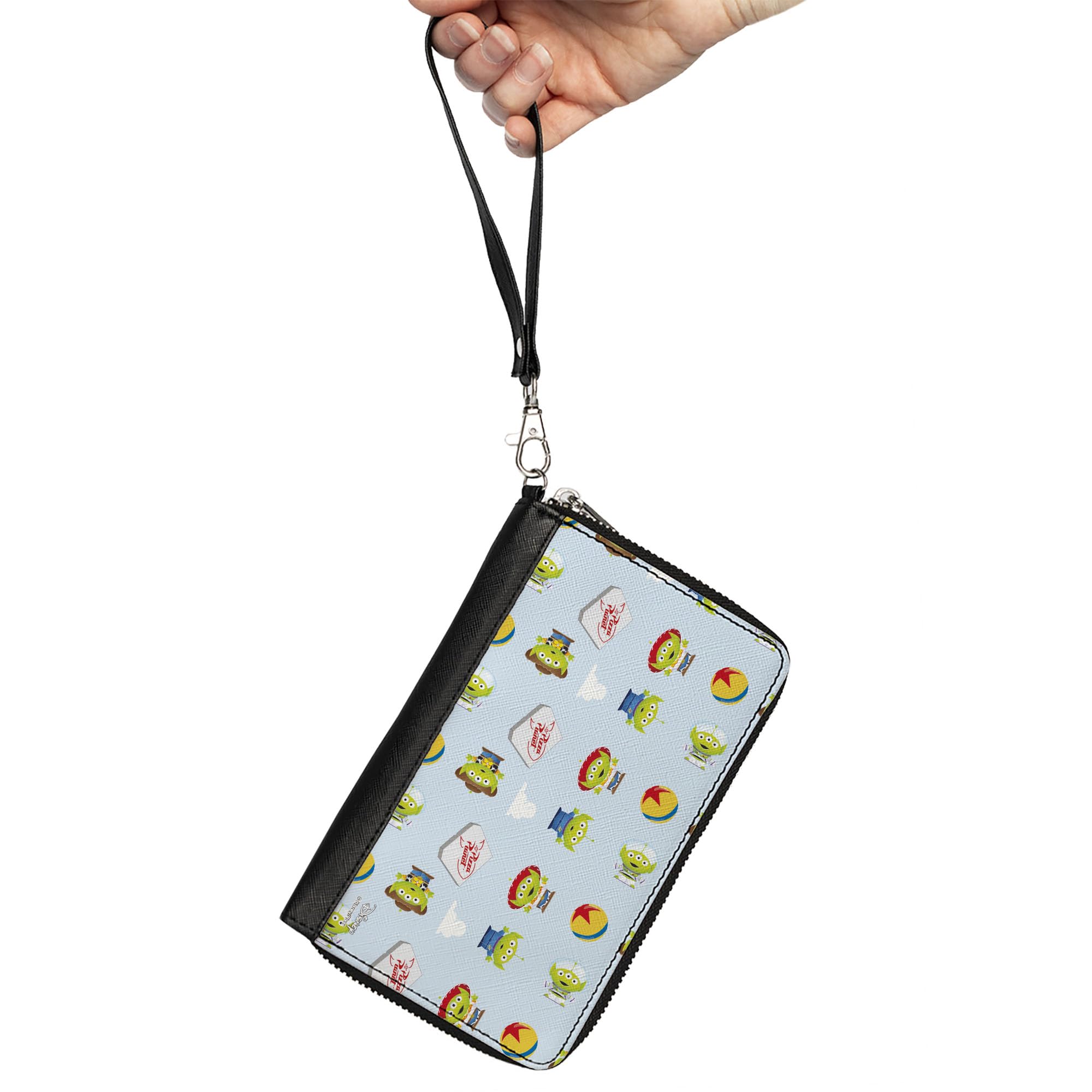 Buckle-Down Women's PU Zip Around Wallet Rectangle-Pixar Studios Collection, 7.5"x4.5"