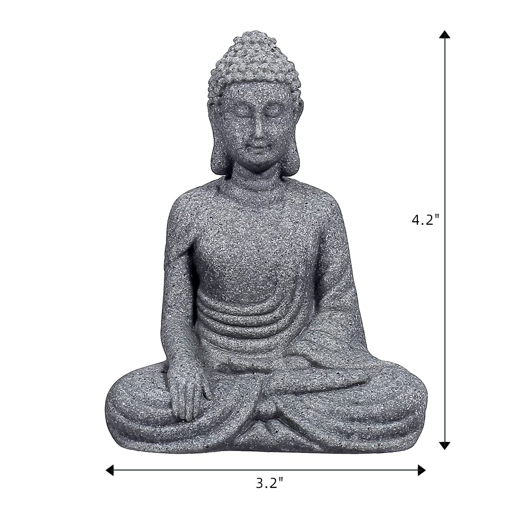 Mini Buddha Statue Small Meditating Buddah Statute Figurine for Home Office Desk Decor or Zen Garden Sculptures,Tabletop Meditation Accessories