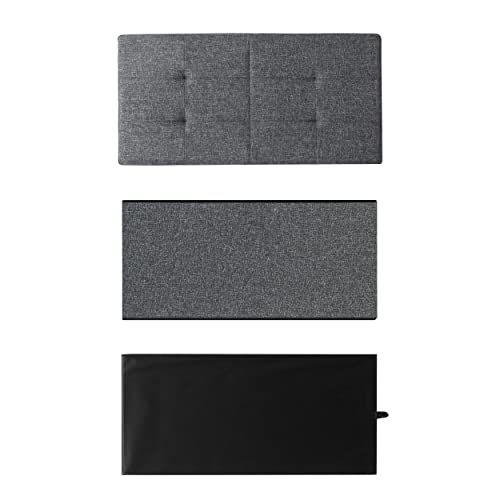 Otto & Ben 30" Storage Ottoman with SMART LIFT Top, Upholstered Tufted Bench, Foot Rest, Dark Grey