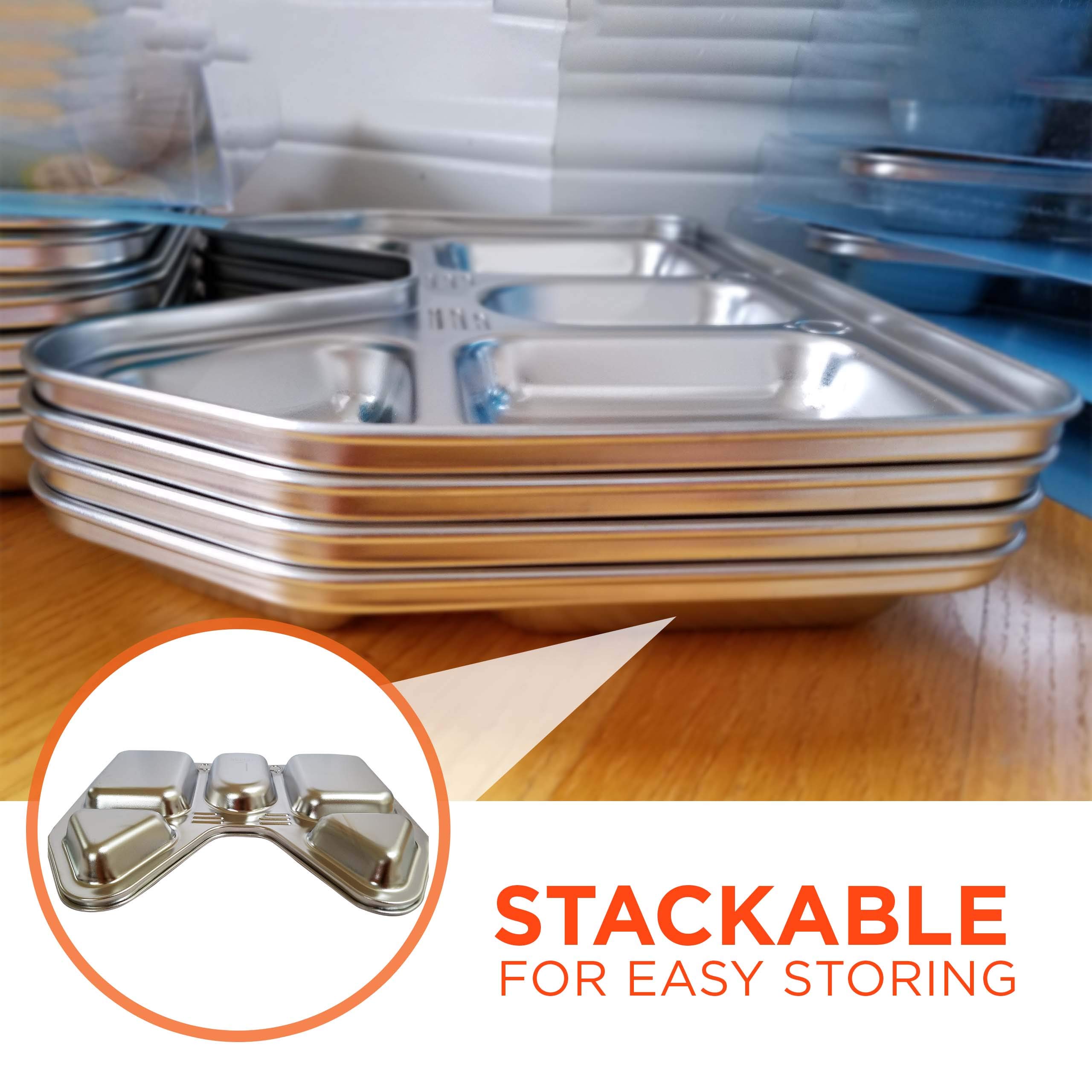 Kids Stainless Steel Section Plates