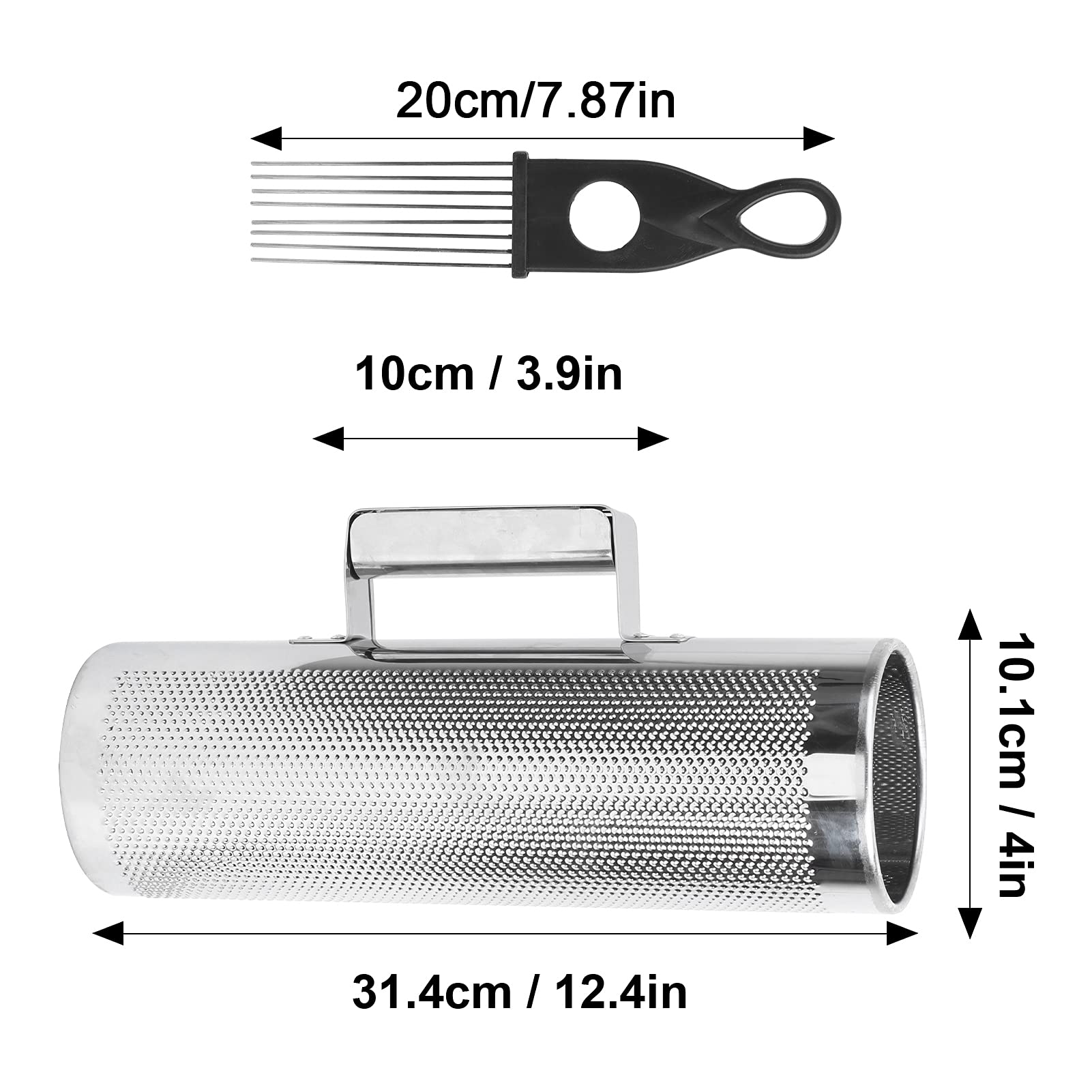 Guiro Shaker with Scraper 4x12in Type A Metal Guiro Shaker Percussion Instrument Music Teaching Aids