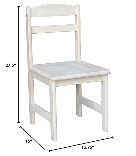 International Concepts Juvenile Chair, 13.75" W x 15" D x 27.5" H, Unfinished