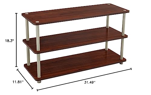 ClosetMaid 3-Tier Shelf Organizer Unit for Shoes, Accessories, Hats, Purses, Bags, in Entryway or Closet, Wood Shelves with Metal Frame, Cherry