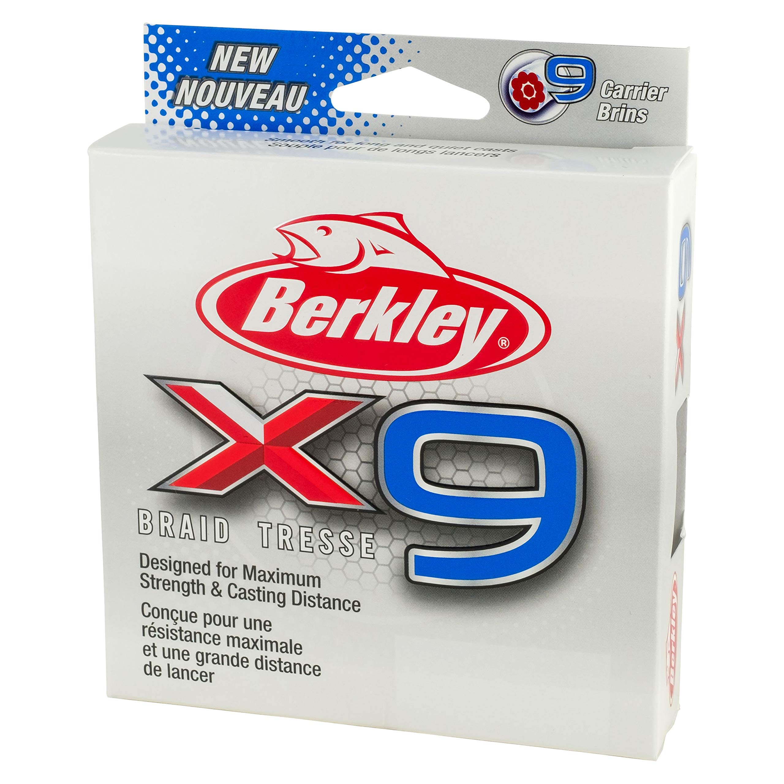 Berkley x9 Braid Superline, Crystal, 8lb test | 20 lbC | 9.0kg, 328yd | 300m Fishing Line, Suitable for Freshwater and Saltwater Environments