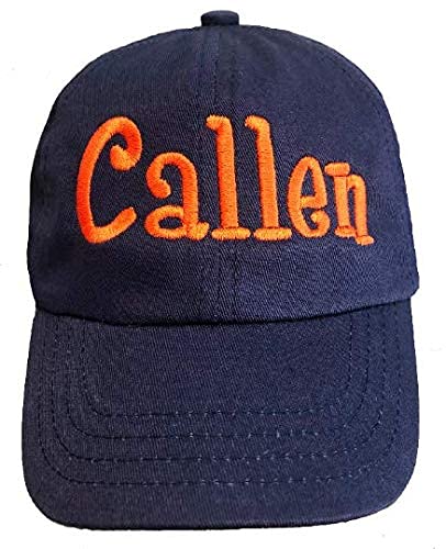 Melondipity Baby Boy Baseball Cap for Infants, Toddlers, Newborn - Cute Baby Sun Hat for Summer, Spring, Autumn - Personalized & Customized Keepsake Cap with Button Closure, Sun Protection (Navy Blue)