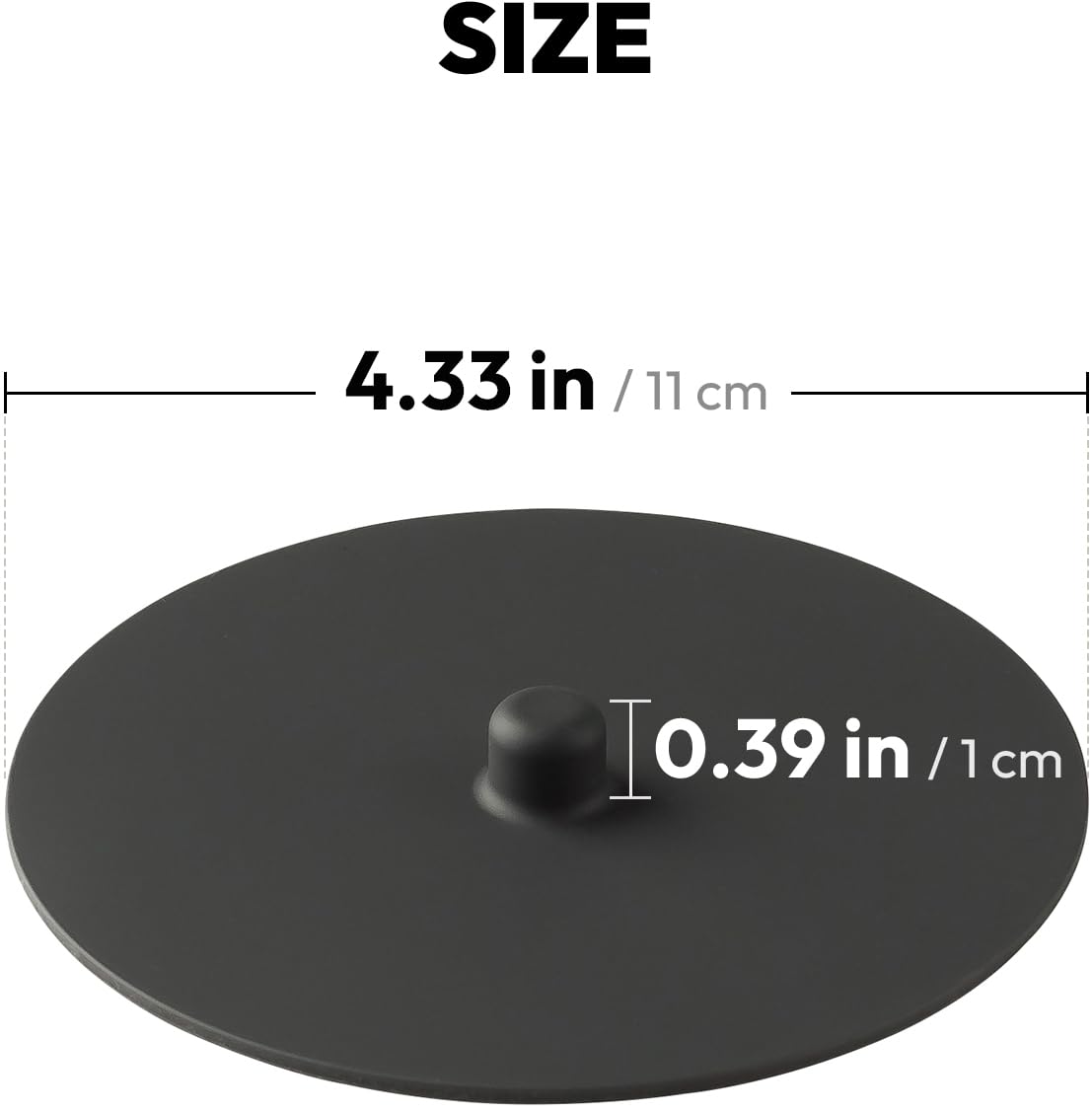 Carrotez Silicone Cup Cover Lids, 4.3 Inch Mug Covers, Reusable Silicone Coffee and Tea Cup Lids, 1 pc - Black