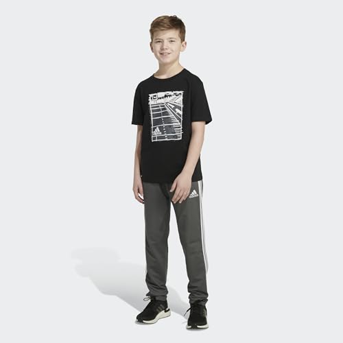 adidas Boys' Short Sleeve Sports Tee T-Shirt, Black, Large