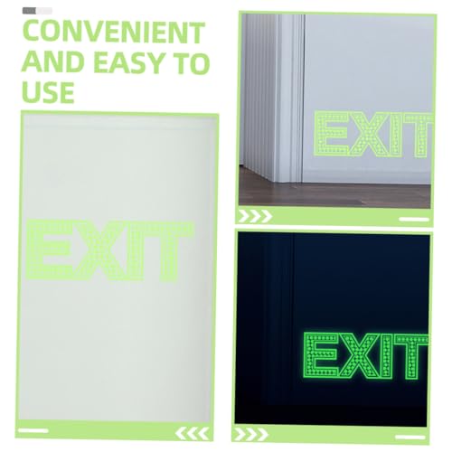 ARTIBETTER 3sets Export Sticker Signs Stickers Exit Decals Protection Sticker Exit Sticker Way Indicator Sticker Sign Sticker Shopping Mall Exit Decal Glowing Sticker Mall Supplies 2sheets*3