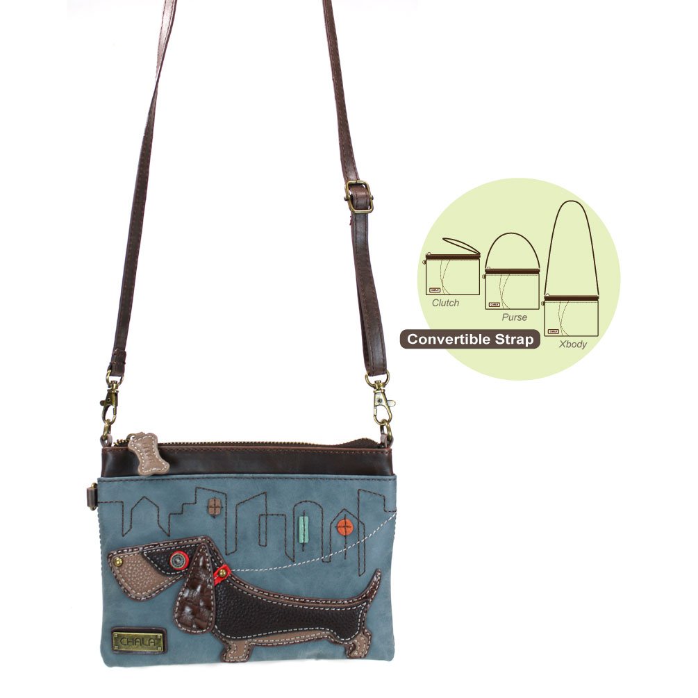 Chala Small Crossbody Phone Purse with 2 Adjustable Strap (Weiner Blue)