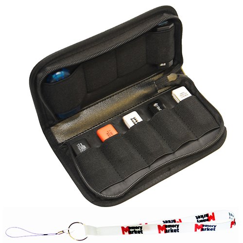 MemoryMarket Nylon Fabric Storage Holder/Wallet/Carrying Case/Bag/Organizer for USB Flash Drives/Thumb Drives/Pen Drives/Jump Drives with Lanyard