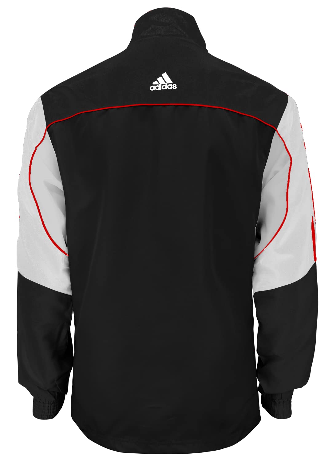 adidas Combat Sports 3-Stripes 100% Polyester Long Sleeve Light Track Jacket - Black Red White L