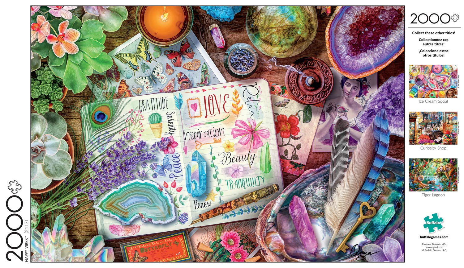 Buffalo Games - Aimee Stewart - Happy Vibes - 2000 Piece Jigsaw Puzzle for Adults Challenging Puzzle Perfect for Game Nights - 2000 Piece Finished Size is 38.50 x 26.50