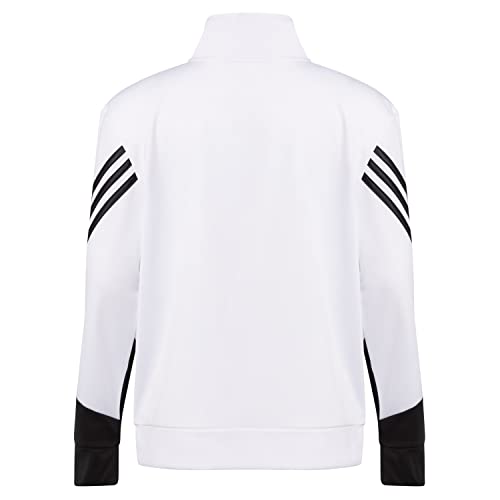 adidas Boys' Zip Front Iconic Tricot Jacket, Bright White, Large (14/16)