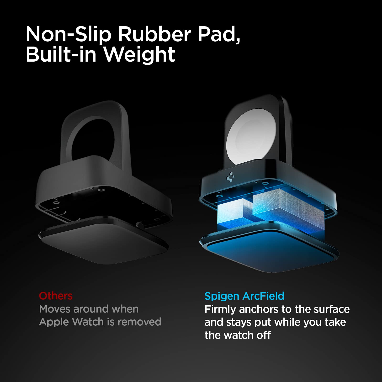 Spigen for Apple Watch Charger Stand [MFi Certified] Charger for Apple Watch Series 10/9/8/7/6/5/SE Ultra 2 49mm 45mm 44mm 42mm 41mm 40mm Nightstand Mode - Built in Charger&USB C Cable/No Adapter