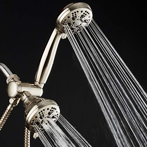 AquaDance Brushed Nickel High Pressure 3-way 48-setting Rain β Handheld Shower Head Combo β Angle Adjustable, Anti-Clog Jets, Tool-Free Installation - USA Standard Certified β Top U.S. Brand