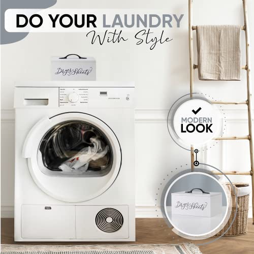 Dryer Sheet Container with Lid for Laundry Room Organization β Wooden Dryer Sheets Holder β Farmhouse Laundry Room Decor β Cute Modern Laundry Room Organization and Storage