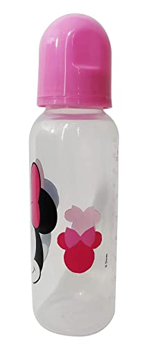 Cudlie Disney Baby Girl Minnie Mouse 9 oz Pack of 3 Baby Bottles, Tropic Floral