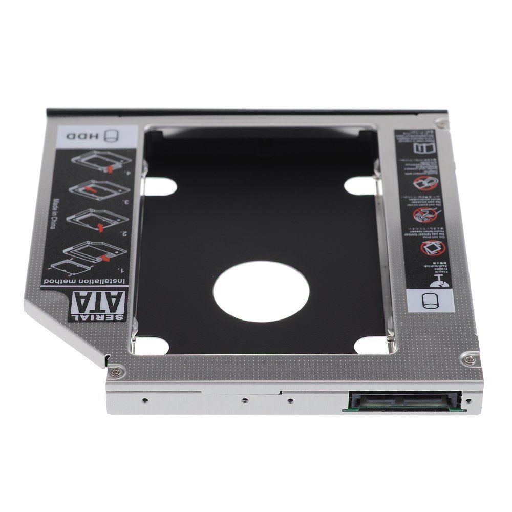 SATA Hard Drive Caddy, Universal 9.5 mm SATA to SATA 2nd SSD HDD Hard Drive Caddy Adapter Tray Enclosures for DELL HP Lenovo ThinkPad ACER Gateway ASUS Sony Samsung MSI Laptop