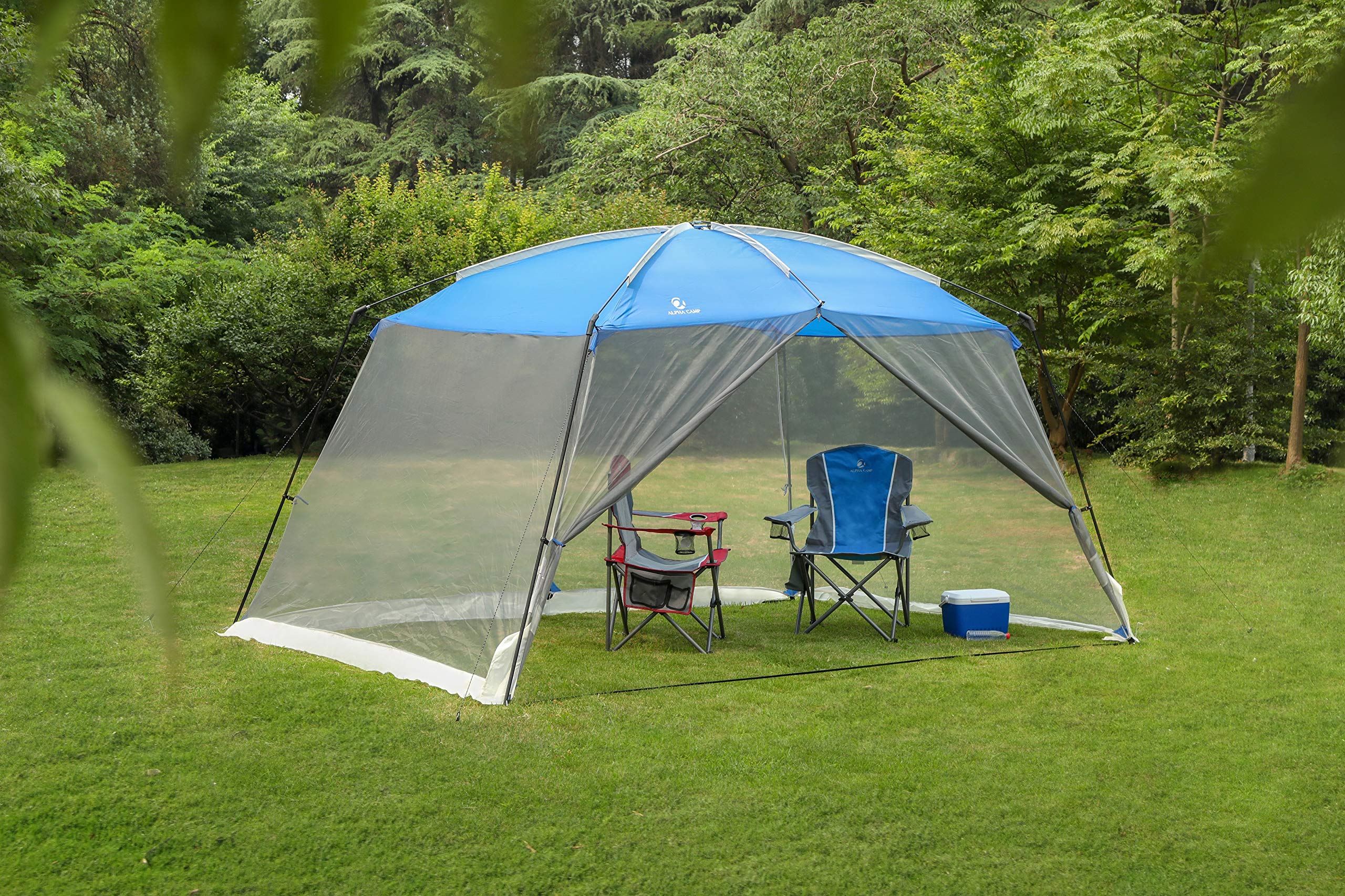 ALPHA CAMP Screen House Tent Easy Setup Canopy - 13'X9', Blue