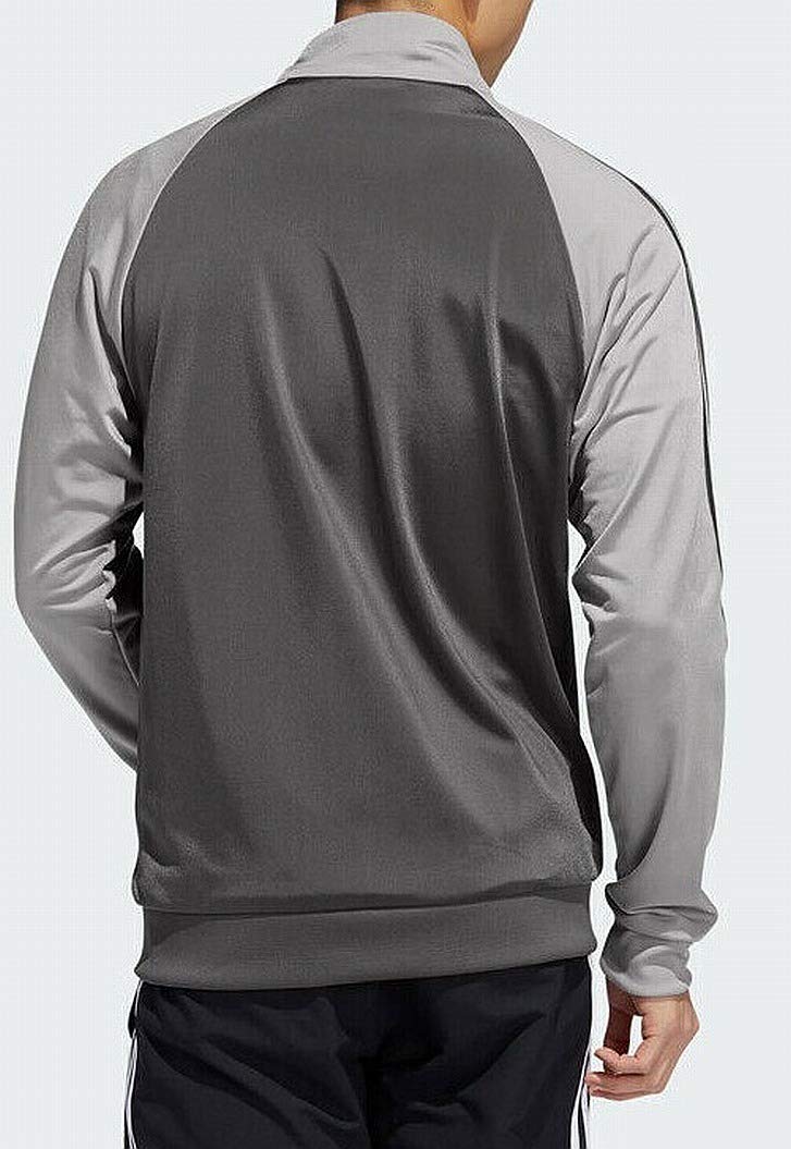 adidas Essentials Men's 3-Stripes Track Jacket, Black/Active Maroon/Black, Small