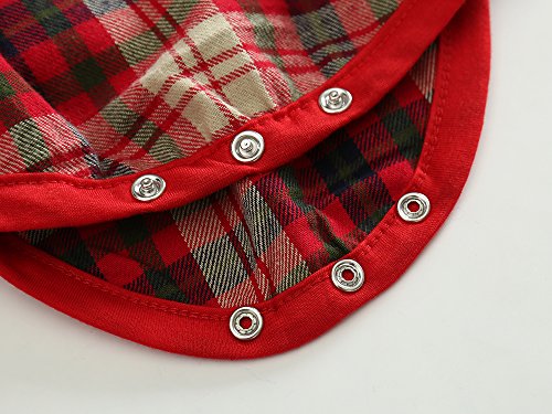Kimocat Baby Boy Casual Suit 2pcs Cotton Long Sleeve Plaid Button-Down Shirt Pant Outfits Clothes Set (6/12M)