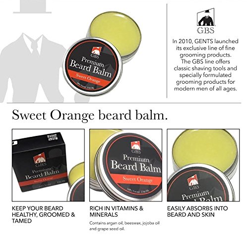 G.B.S Beard Taming Variety Set- 1 Sandalwood Beard Balm, 1 Sweet Orange Beard Balm, 1 Sandalwood Beard Oil and 1 Unscented Beard Oil, Pack of 4