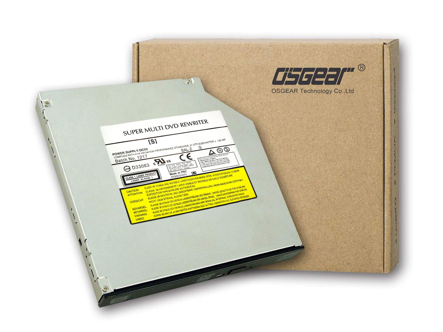 OSGEAR Internal Thick 12.7mm SATA 8X DVDRW CD DVD RW ROM Burner Writer Laptop Replacement PC Mac Tray Loading Drive for Asus Acer HP Dell Lenovo Samsung Sony