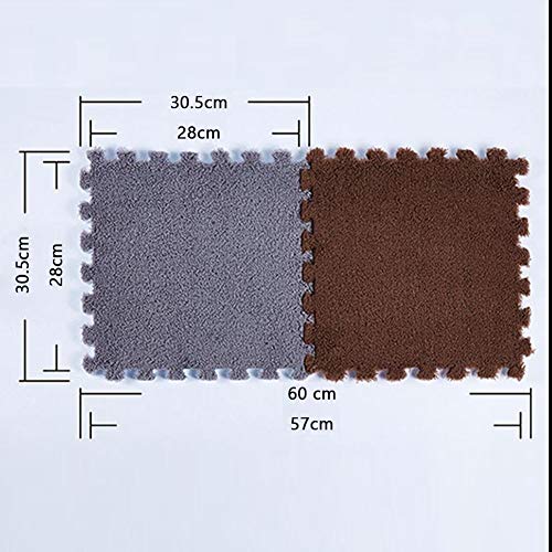 ALGFree Soft Foam Play Mats, Suede Interlocking Tiles Non-Slip Splice Protective Flooring Mats Childrens Room Crawling Mat, 30x30x1cm,Free Splicing (Color : E, Size : 20pcs)