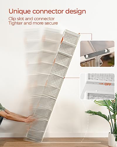 DINMO 10 Packs Shoe Box with Dividers, 20 Pairs, Clear Shoe Storage Organizer, Space Saving for Closet, Visualization, Foldable, White Transparent