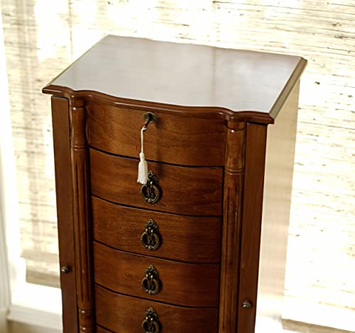 Hives and Honey Sheffield Standing Armoire Jewelry Cabinet, Walnut
