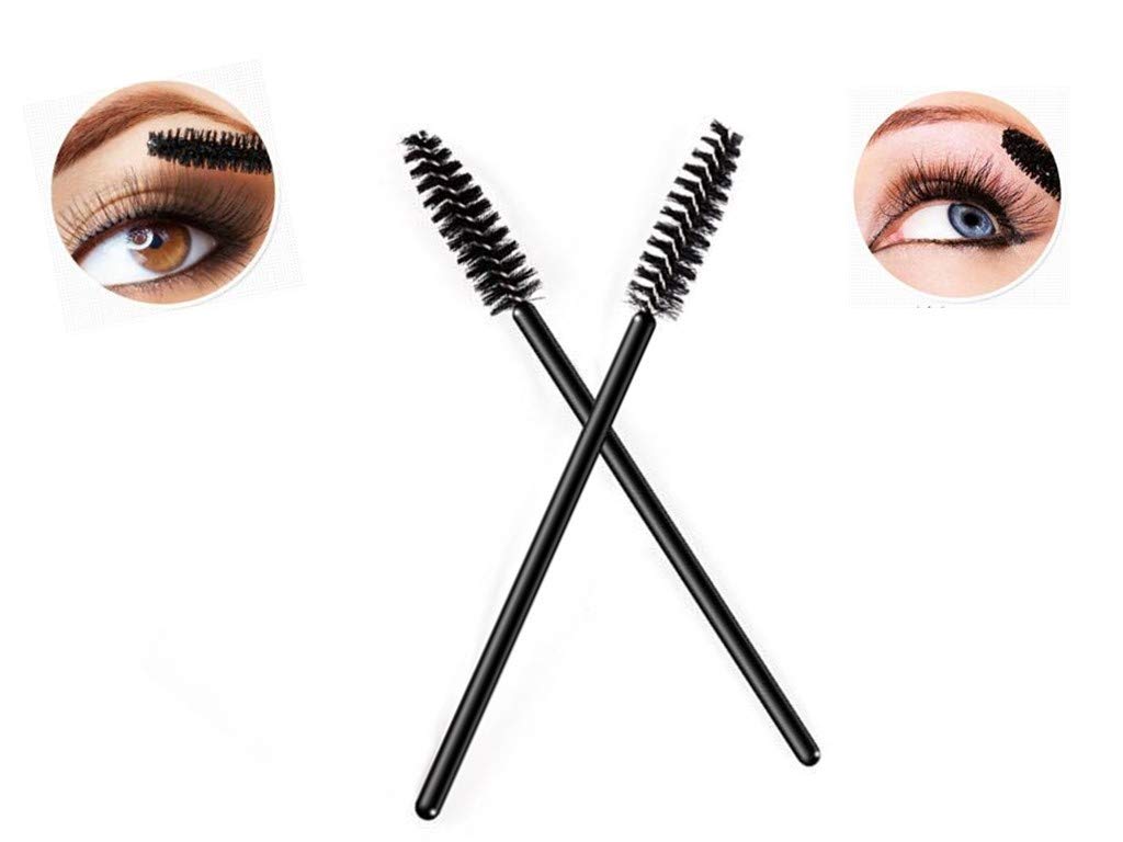 SINEN 50 PCS Disposable Eyelash Brush Mascara Brushes Makeup Brushes Kits for Eye Lashes Extension Eyebrow and Makeup (balck)