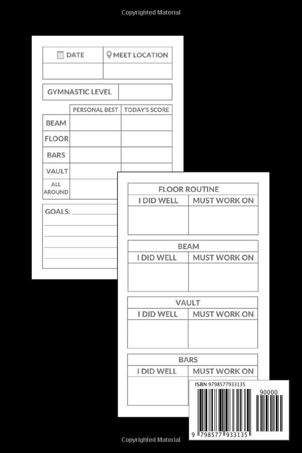 Gymnastic Scorebook: Logbook for Gymnastics | Score Tracker for Gymnastic Events and Gymnastic Meets