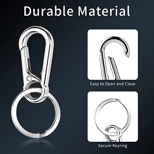 erduoduo 6 Pack keyring clip,Keychain Holder,Heavy Duty Carabiner Clip, Key Ring Chain Holder,Keychain Clip Organizer for Car/Key Finder, Clip for Keys