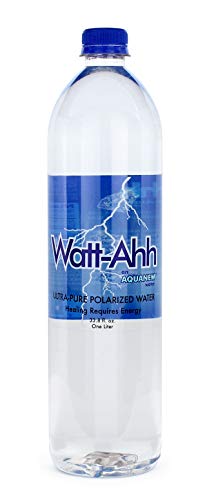 AquaNew's Watt-Ahh® - Premium Polarized Water for Energy and Health - Case of 12 - 1 Liter Bottles