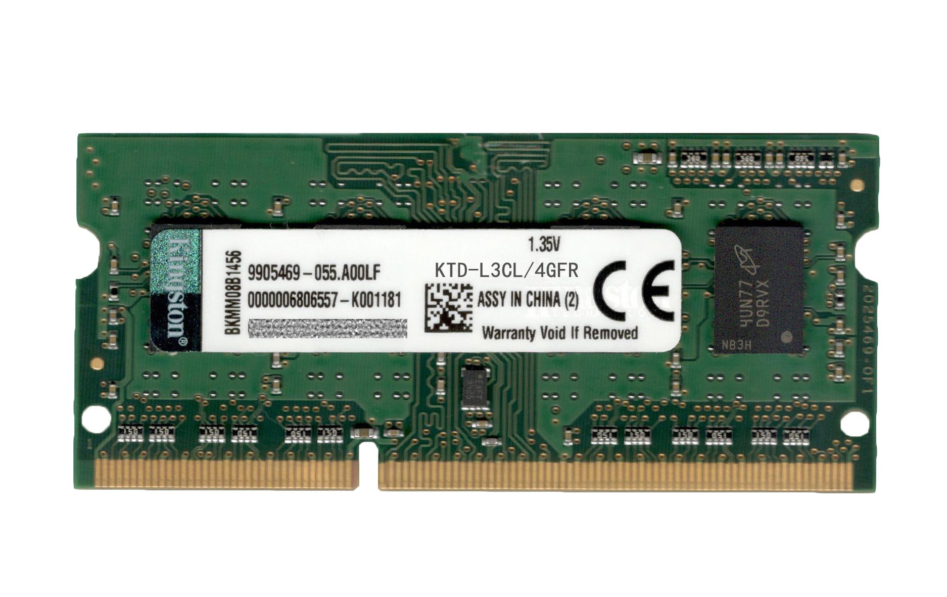 Kingston 4GB 1600MHz PC3-12800 1.35V SODIMM DDR3L Memory