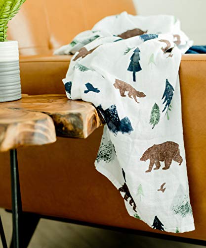 SARANONI Swaddle Blanket Luxury Decorative Baby Muslin Swaddle (Yosemite, 47" x 47")