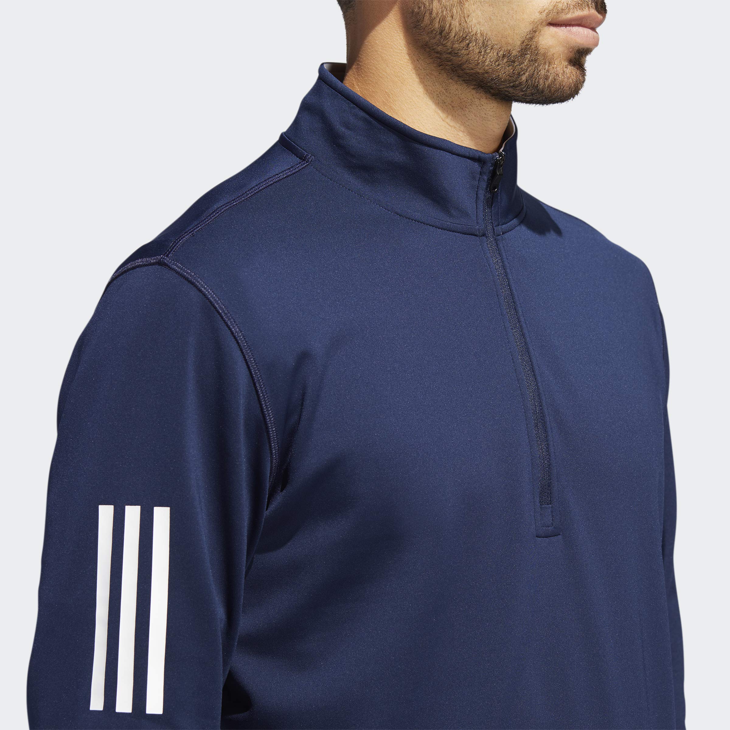 adidas Golf Men's 3-Stripe Midweight Layering Top, Collegiate Navy/White, X-Large