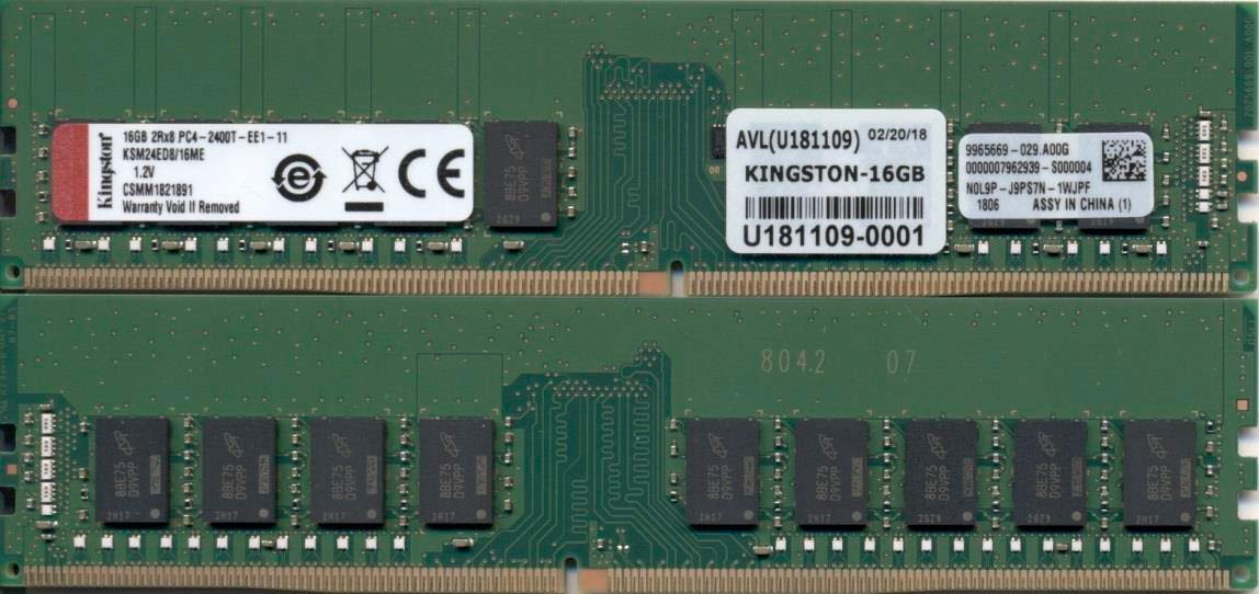 Kingston KSM24ED8/16ME Server Premier - DDR4-16 GB - DIMM 288-pin - 2400 MHz / PC4-19200 - CL17-1.2 V - unbuffered - ECC