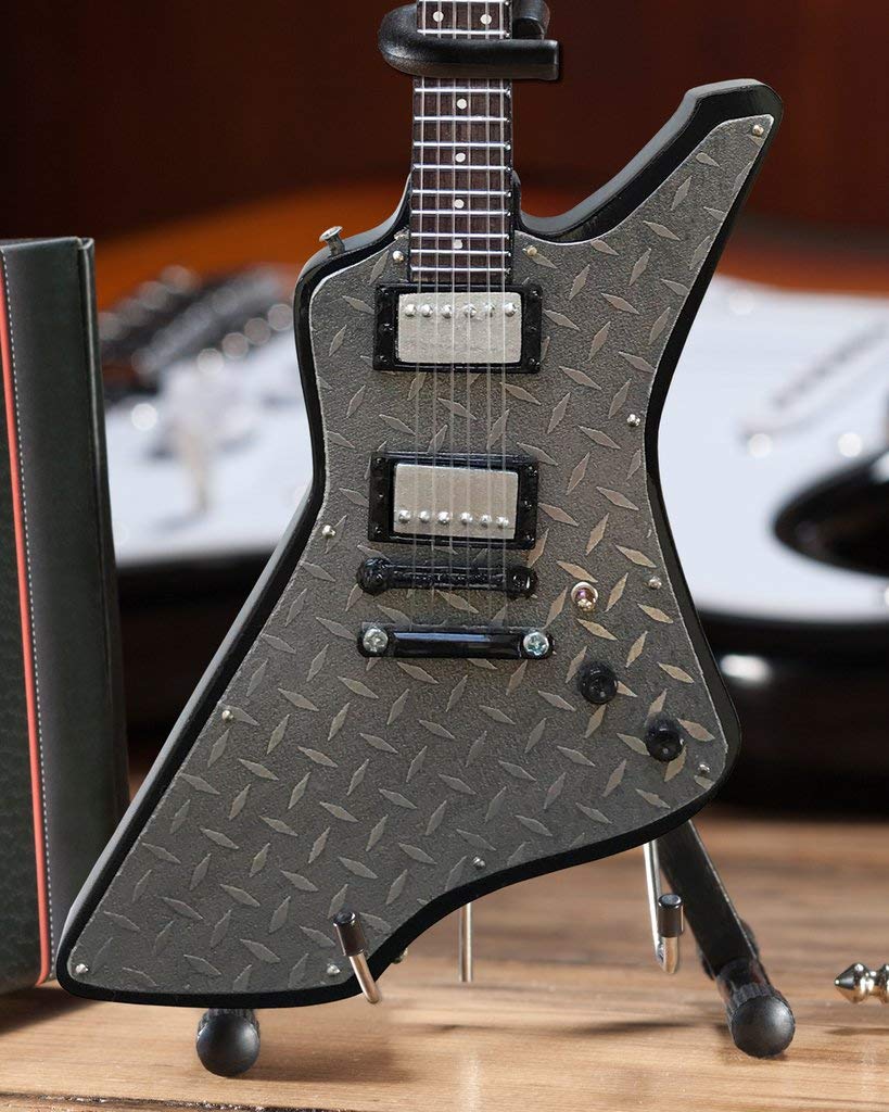FanMerch Mini Guitar Metallica Collectible James Hetfield Diamond Plate Guitar Replica