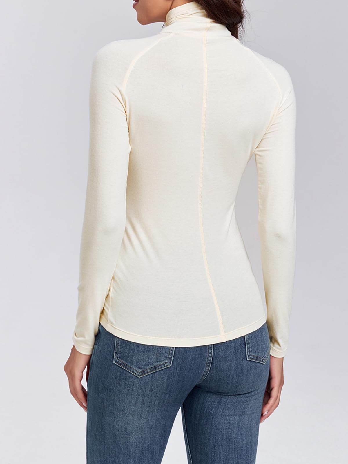 APRLL Casual Turtleneck Tops Lightweight Long Sleeve Soft Thermal Shirts for Women