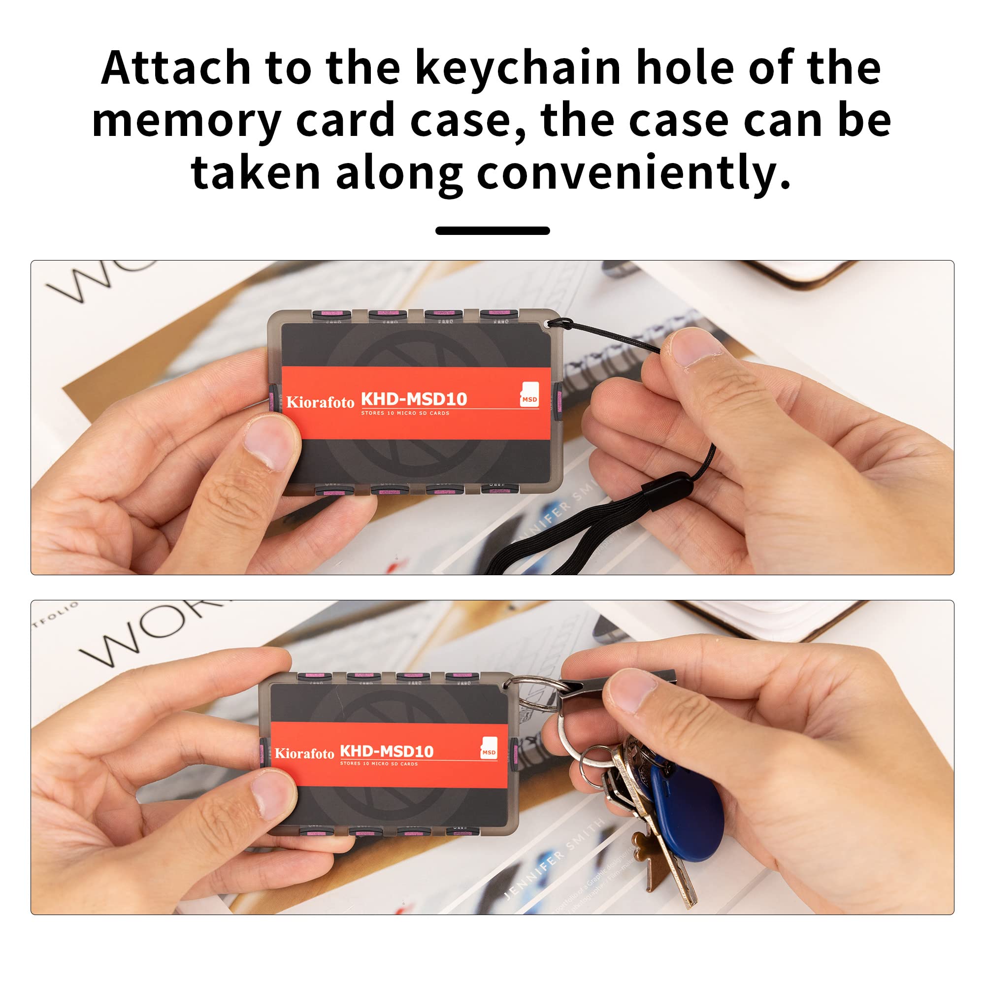Kiorafoto KHD-MSD10 Easy Carry 10 Slots Slim Credit Card Size Lightweight Portable TF MSD Microsd Memory Card Case Storage Keeper Holder for 10 TF MSD Microsd Microsdhc Microsdxc Memory Cards Oganizer