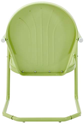 Crosley Furniture KOD10010KL Griffith Retro Metal Outdoor 5-Piece Dining Set with 39" Table and 4 Chairs, White and Key Lime