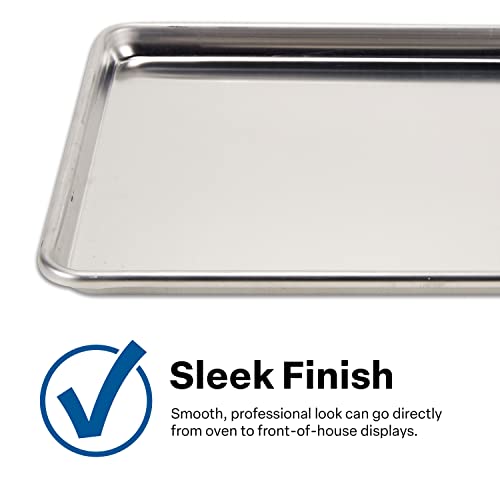 FSE Sheet Pan, Commercial Grade, 20-Gauge Aluminum, Bun Pan, 18" L x 13" W x 1-1/8" H (Half Size)