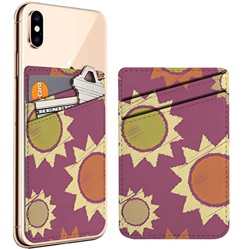 Diascia Pack of 2 - Cellphone Stick on Leather Cardholder ( Ethnic Boho Print Pattern Pattern ) ID Credit Card Pouch Wallet Pocket Sleeve