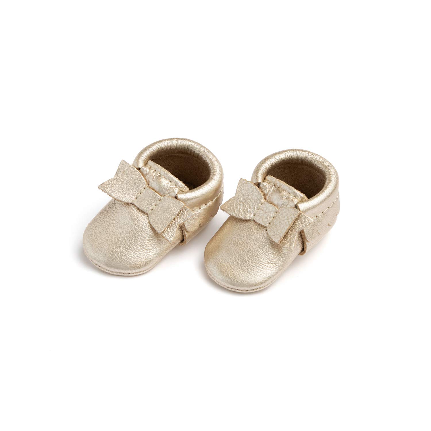 Freshly Picked Soft Sole Bow Moccs, Platnium Size 2