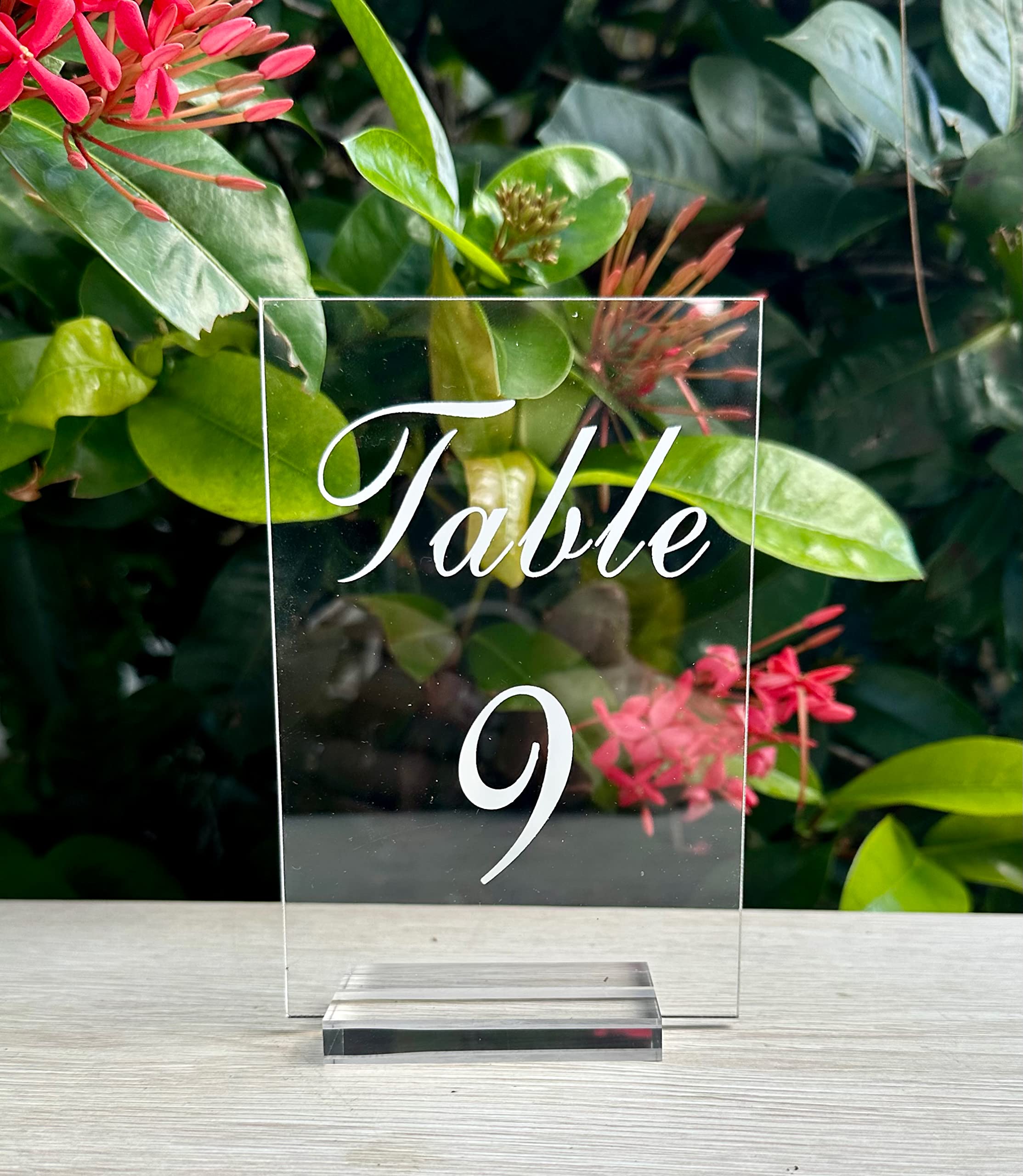 Elegant Acrylic Table Numbers for Wedding Reception - Set of 20 Table Numbers 1-20 +1 Personalized Table Sign - Modern and Clear Design for Easy Visibility