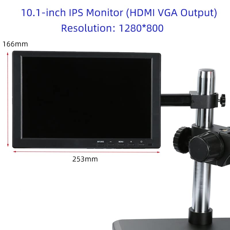 BBDOT Industrial Digital Video Electron Microscope Monitor 10.1-inch 11.6-ich 13.3-inch IPS Display LED LCD HDMI VGA Output Interface (Color : 10.1-inch, Size : Without Hanging Rod)