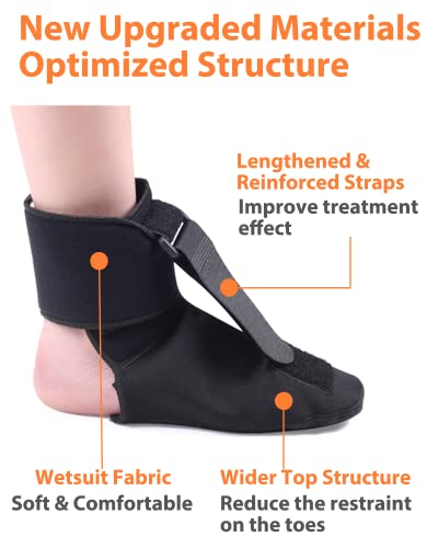 DouHeal Plantar Fasciitis Night Splint Sock, Soft Stretching Boot Splint for Sleeping, Fasciitis Support Dorsal Foot Drop Brace for Right/Left Foot, Recovery Socks, Braces (L)