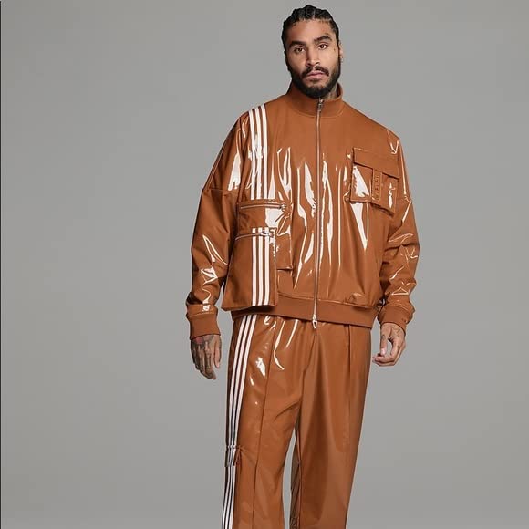 ADIDAS IVY PARK LATEX TRACK JACKET UNISEX, WILD BROWN (LARGE)